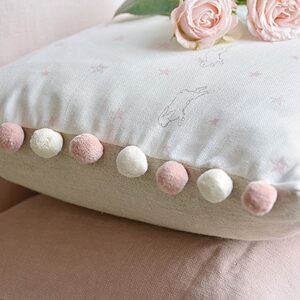 Rabbit All Star ~ Pink Stars on White Linen Union - Peony & Sage