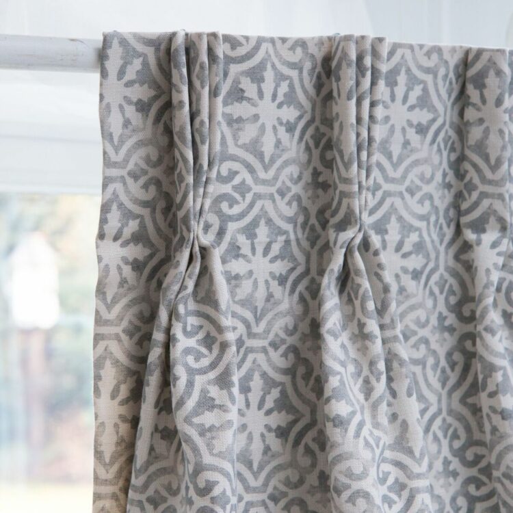 Lakshmi Large ~ Dark Grey Blotch on Cream Linen * - Peony & Sage