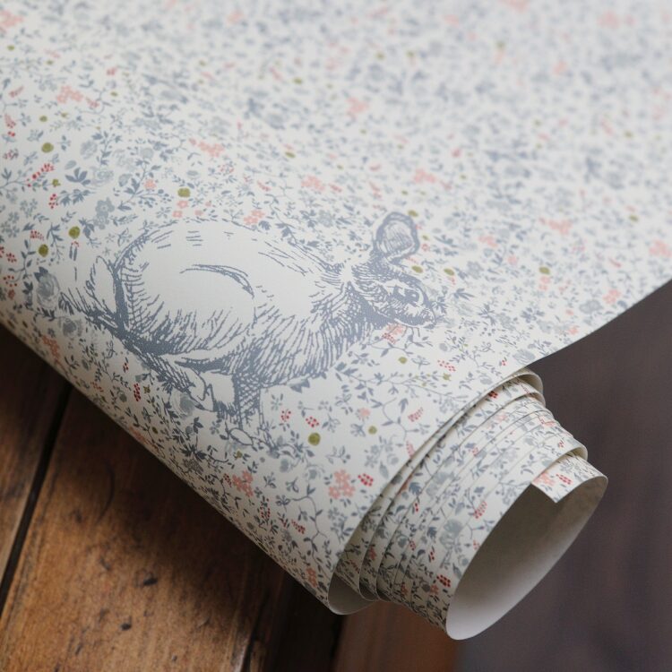 Delilah's Rabbit ~ Slate Blue and Lime Wallpaper CREAM BACKGROUND ...