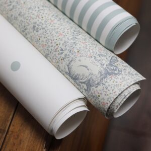 Delilah's Rabbit ~ Slate Blue and Lime Wallpaper CREAM BACKGROUND ...