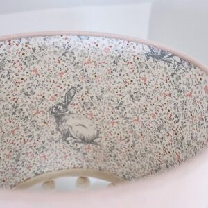 Delilah's Rabbit ~ Slate Blue & Lime on Recycled Cotton - Peony & Sage