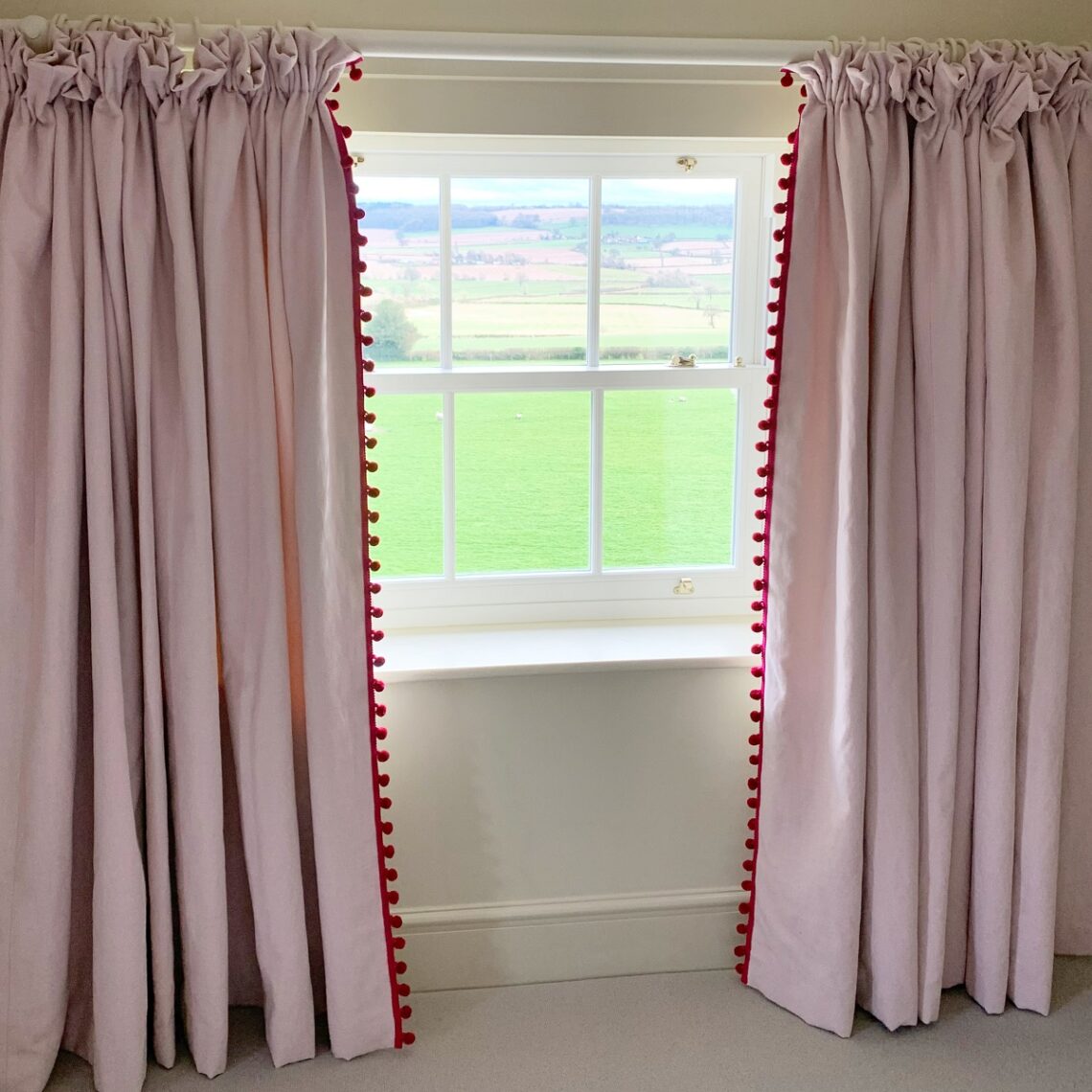Pale Pink Icing Brushed Linen Suitable For Curtains Blinds And Upholstery £4800 Peony And Sage