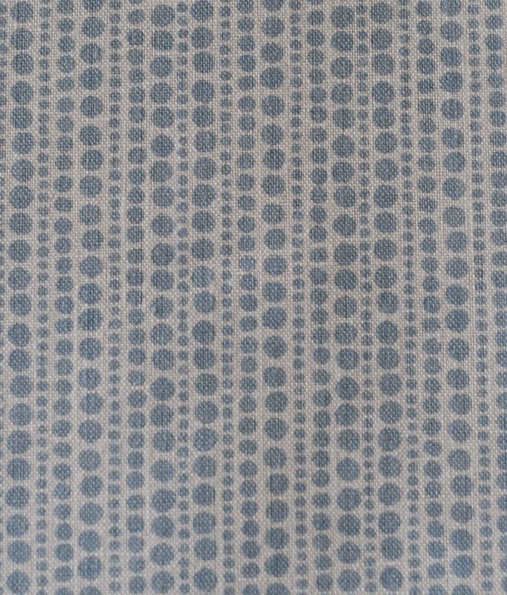 Bobble Stripe Old Blue on Ivory Linen {Blue Balls) - Peony & Sage