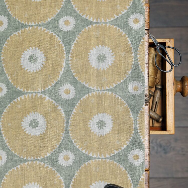 Lima Linen Hay Blotch on Stone Linen - Peony & Sage