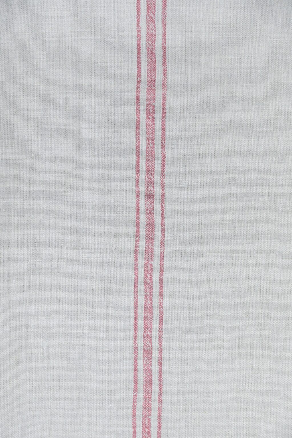 Dutch Single Central Stripe ~ Berry on Grainsack Linen - Peony & Sage