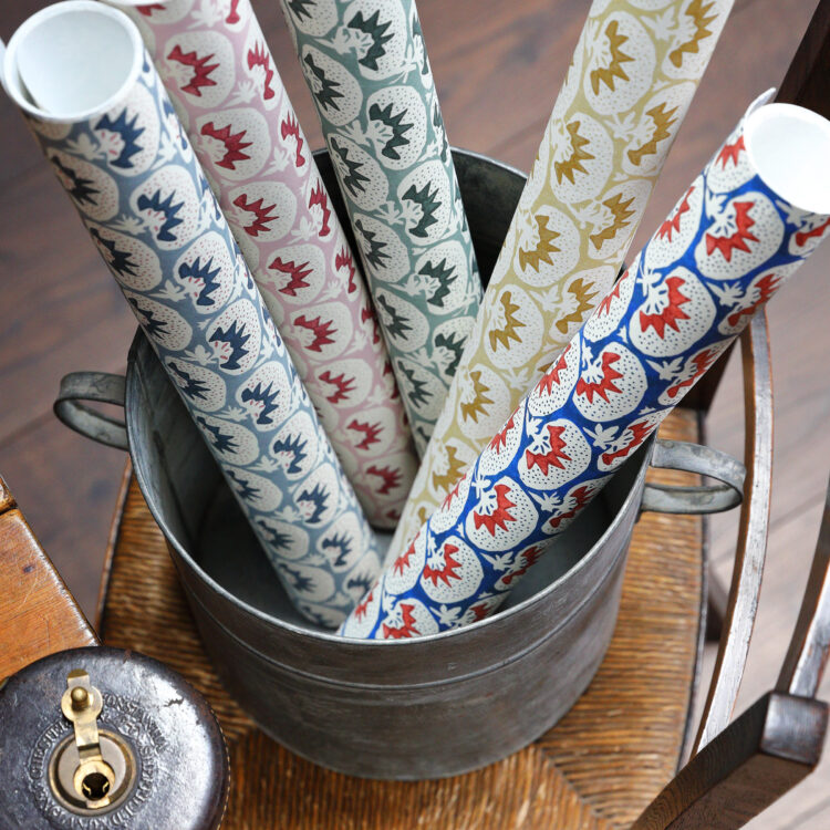 Laguna Wallpaper ~ Sandy Shale + Ochre - Peony & Sage