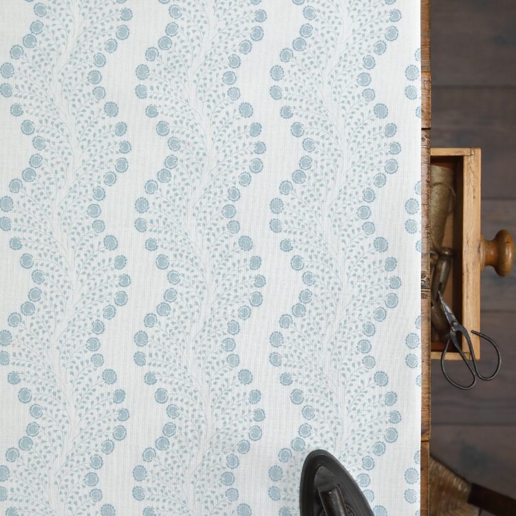 Amalia Parma Blue + Blue Grey Wallpaper - Peony & Sage